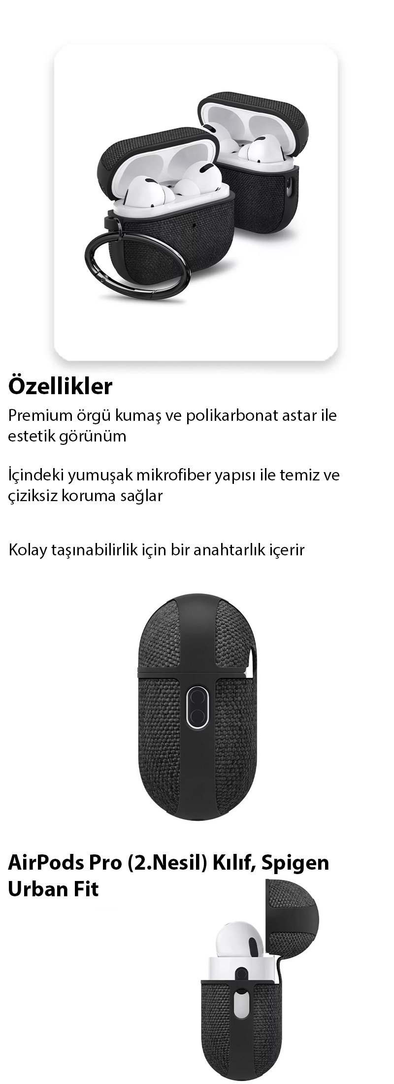 AirPods Pro (2.Nesil) Kılıf, Spigen Urban Fit - Spigen